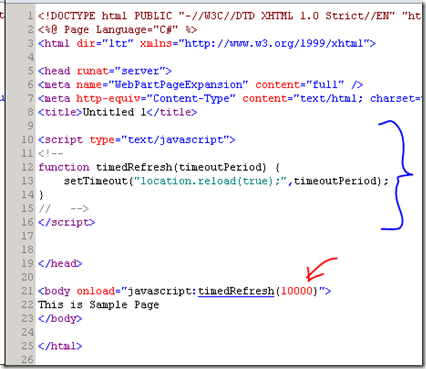 How to Automatically Refresh SharePoint WEB Parts.